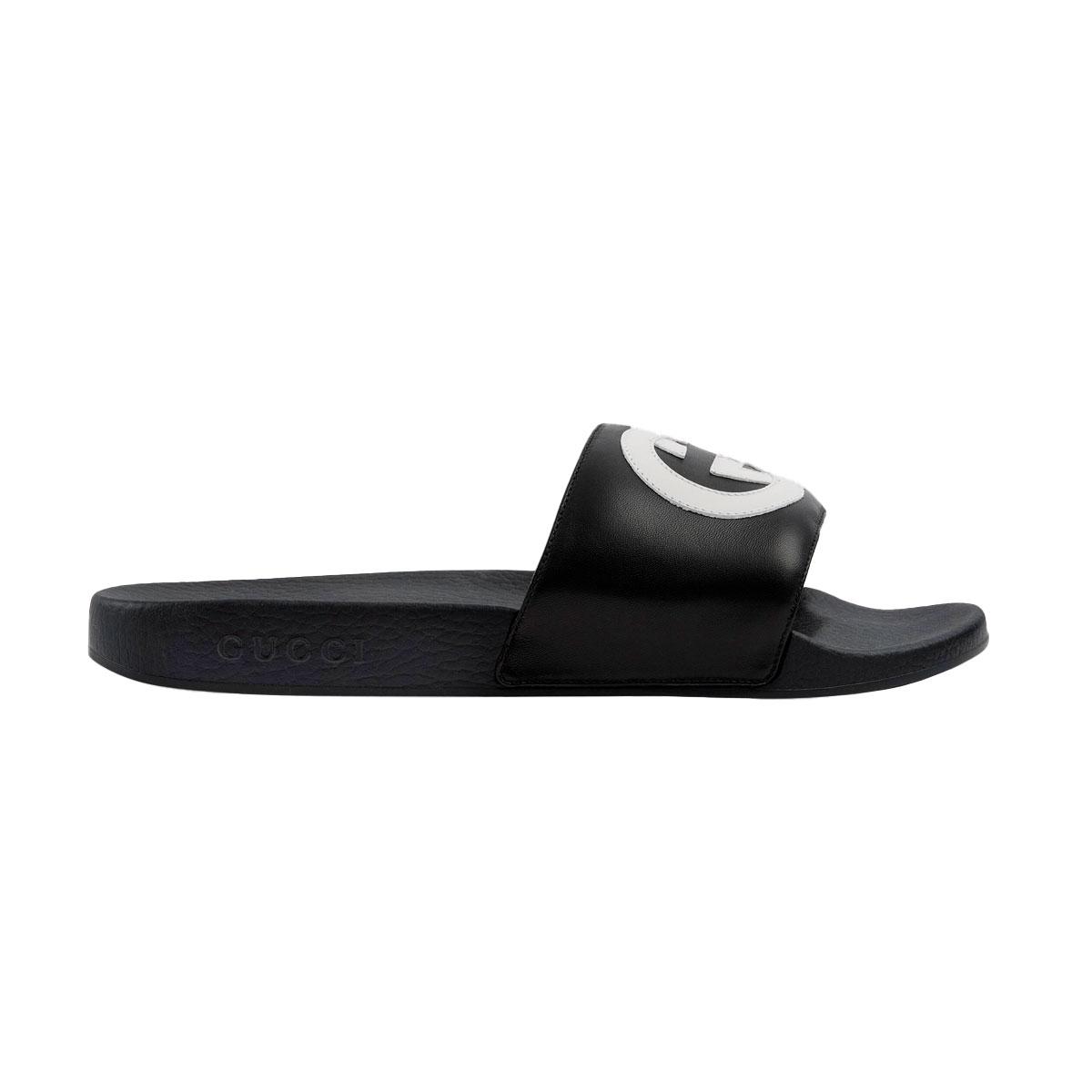 Ciabatte Slider Gucci con GG in pelle da uomo rif. 644756 0R0F0